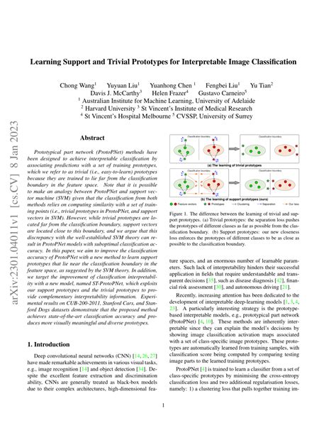 Pdf Learning Support And Trivial Prototypes For Interpretable Image