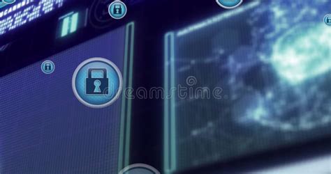 Image Of Digital Icons And Data Processing On Interface Stock