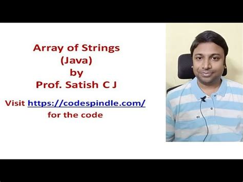 Free Video Array Of Strings Demo On Single Dimensional And Multidimensional Arrays In Java