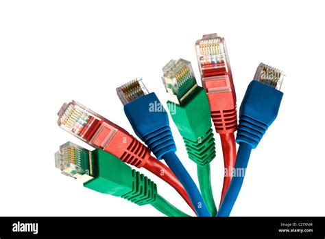 Colorful Network Cables Isolated On White Background Stock Photo Alamy