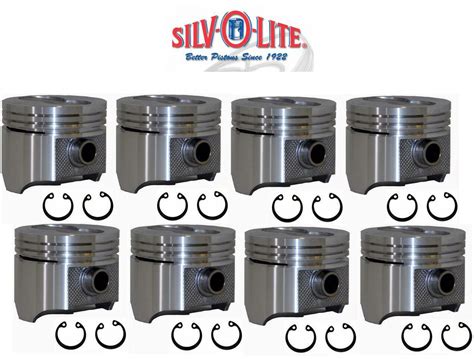 Silvolite Hypereutectic Flat Top Pistons Setmoly Rings For Ford 360