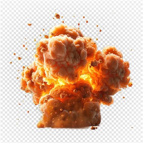 Эффект взрыва гриба ядерной бомбы изолирован на прозрачном фоне генеративный Ai Премиум Ai