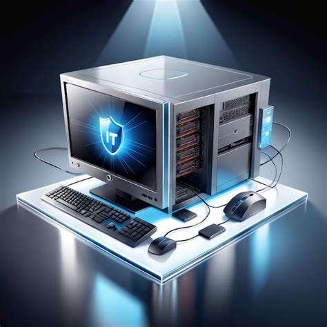 Premium Vector Computer Security System With A Shield