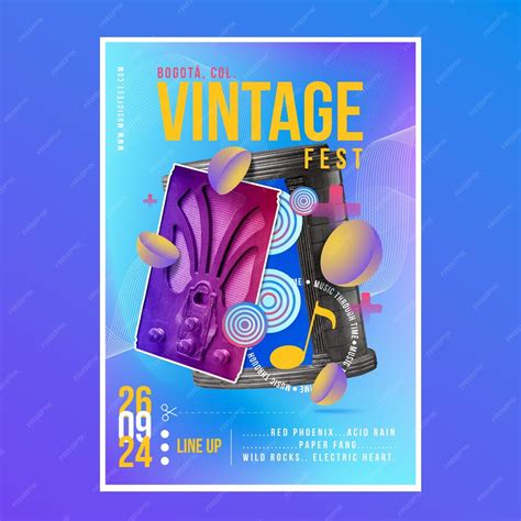 그라디언트 이벤트 포스터 디자인 무료 벡터