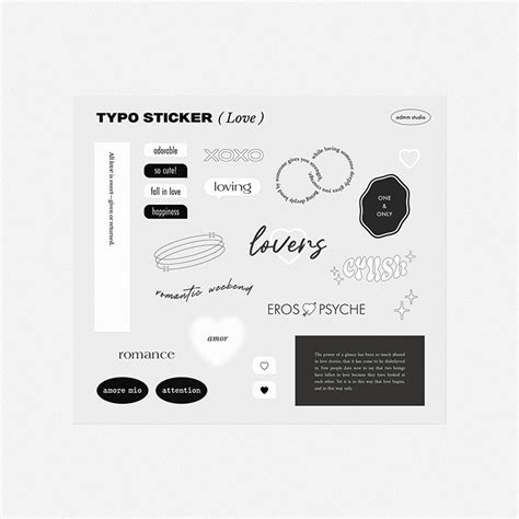 Love Typo Sticker Webudding