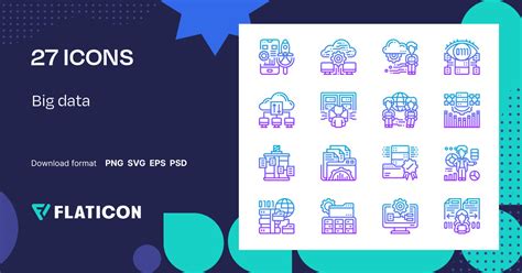 Big Data Icon Pack Gradient 27 Svg Icons