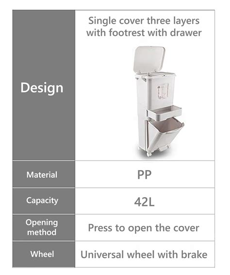 Multi Functional Sorting Trash Can Drawer Garbage Separation Trolley P