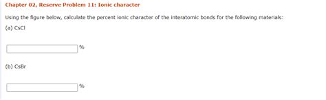 solved chapter 02 reserve problem 11 ionic character using