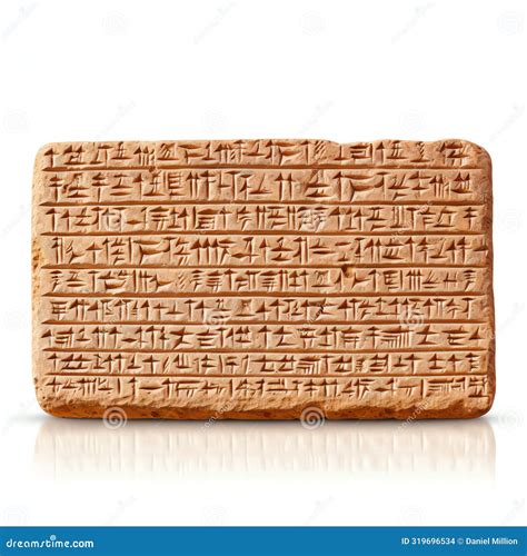 Cuneiform Script On A Clay Tablet Illustration