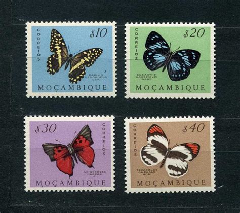 Португальский Мозамбик Бабочки Насекомые Фауна 4 марки 1953 — покупайте на