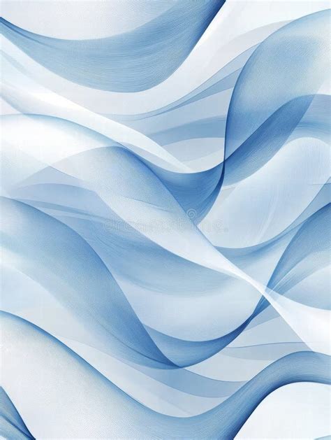 Seamless Wave Pattern In Shades Of Blue With Soft Fluid Lines Creating A Serene And Calming