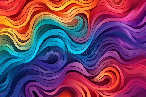 Ai Generated Illustration Of A Vibrant And Dynamic Wave Pattern Stock Illustration