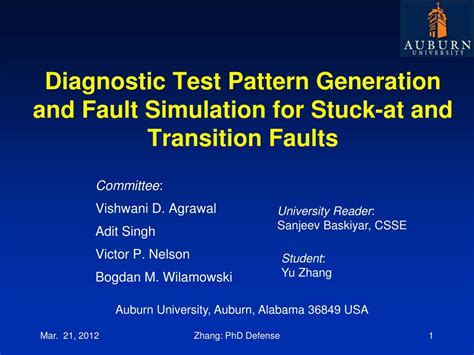 Ppt Diagnostic Test Pattern Generation And Fault Simulation For Stuck At And Transition Faults
