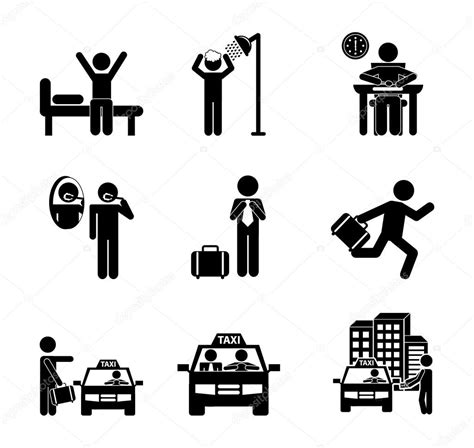Daily Routine — Stock Vector © Yupiramos 42571629