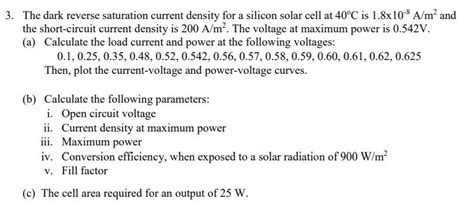 3 The Dark Reverse Saturation Current Density For A