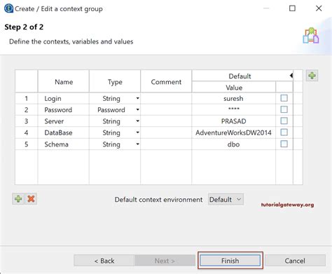 Create A Global Context Group In Talend