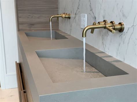 porcelain integrated sink countertop modern bathroom design