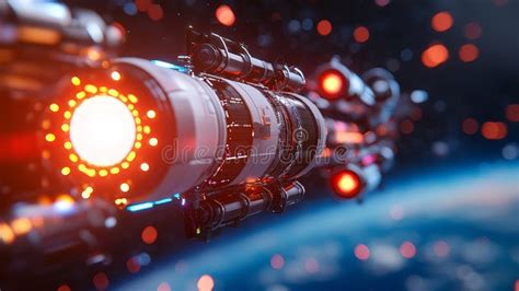 Futuristic Spaceship In Space Scifi Spaceship Cosmic Journey Technology