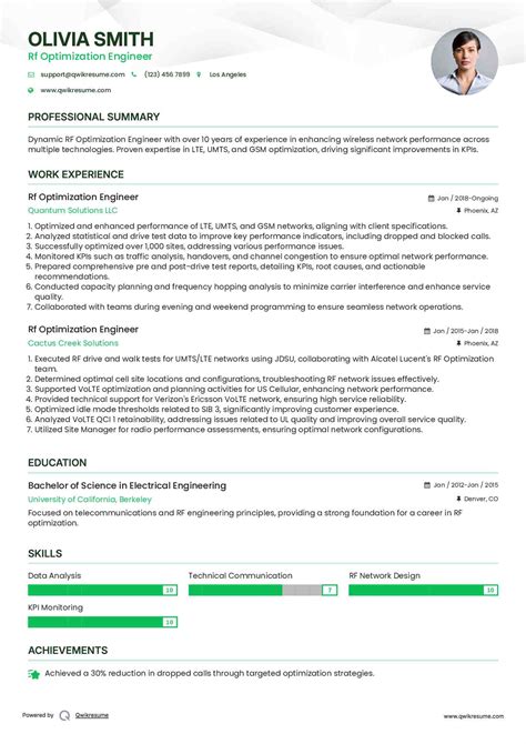 10 rf optimization engineer resume samples and templates for 2025