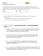 LSRL Computer Output Assignment KEY Pdf AP Statistics Name KEY LSRL Computer Output Follow