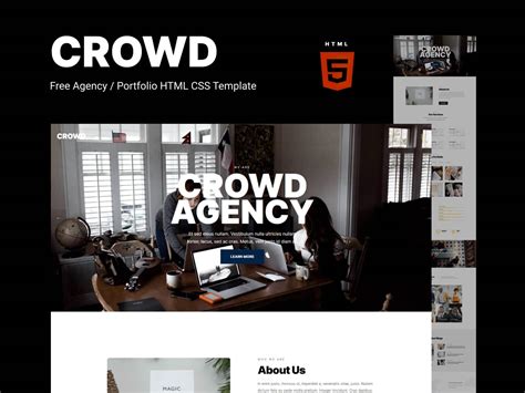 Crowd Free Creative Agency And Portfolio Html Css Template