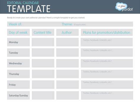 Editorial Calendar Templates Content Calendar Template