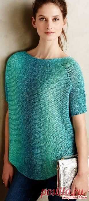 Пуловер связанный поперек спицами Не совсем поняла про укороченные р Вяжем топ купальники