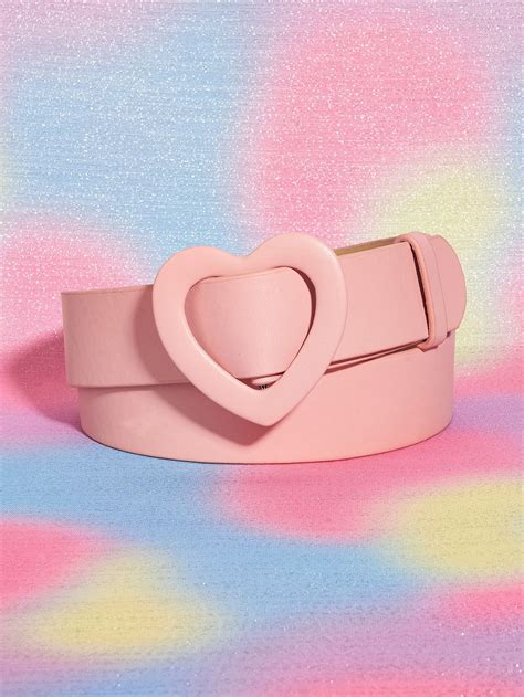 Rosa Chiclete Casual Collar Couro Pu Cintos Com Correias De Couro Falso