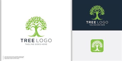 Premium Vector Tree Minimal Logo Vector Symbol Illustration Design Nature Tree Symbol Art Logo