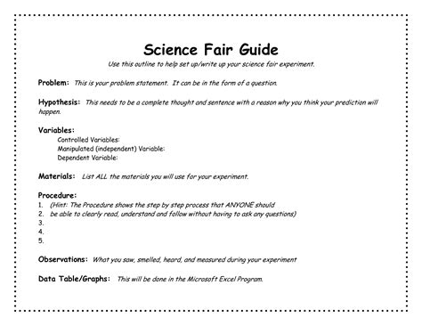 Science Fair Project Outline Template Science Fair Science Fair