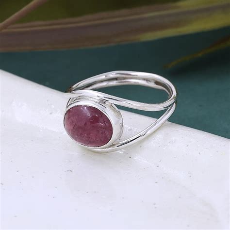 Natural Pink Tourmaline Oval Shaped Ring Us 10 Akrati Jewels Inc
