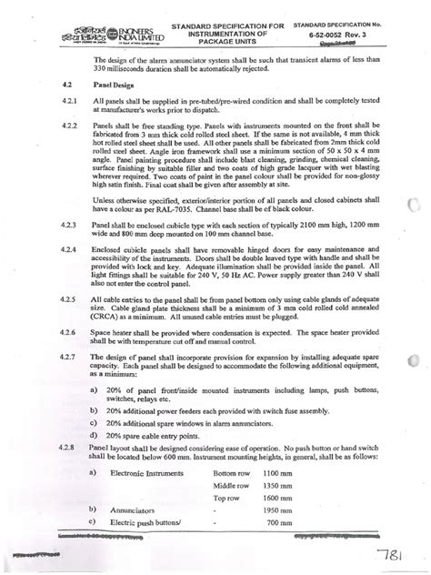 Instrument Specification Pdf