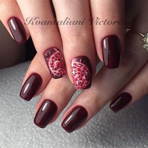 Бордовый маникюр Художественный декор ногтей Искусство маникюра Тенденции для ногтей
