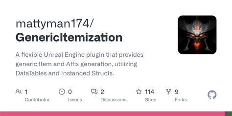 Github Mattyman174genericitemization A Flexible Unreal Engine Plugin That Provides Generic