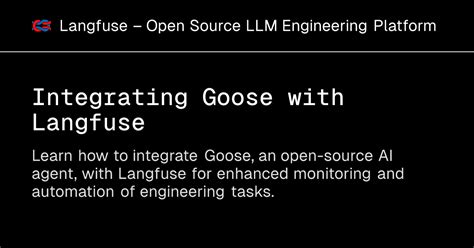 Integrating Goose With Langfuse Langfuse