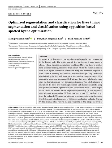 Optimized Segmentation And Classification For Liver Tumor Segmentation