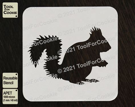 Squirrel Stencil Etsy