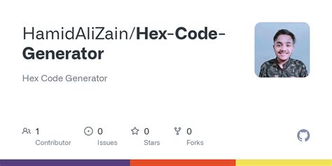 Github Hamidalizainhex Code Generator Hex Code Generator