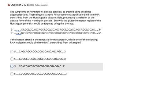 Solved A Question 7 2 Points Retake Question The Symptoms