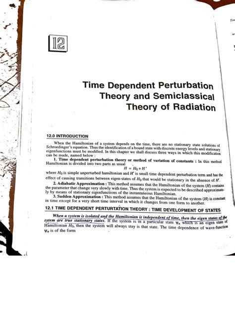 Time Dependent Perturbation Theory Overview Pdf Perturbation Theory