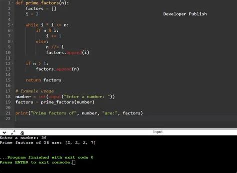Python Program To Find The Prime Factors Of A Number