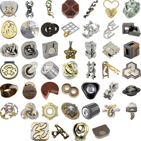 Levels 4 6 A Set Of 36 Hanayama Metal Puzzles Wire And Metal Puzzles
