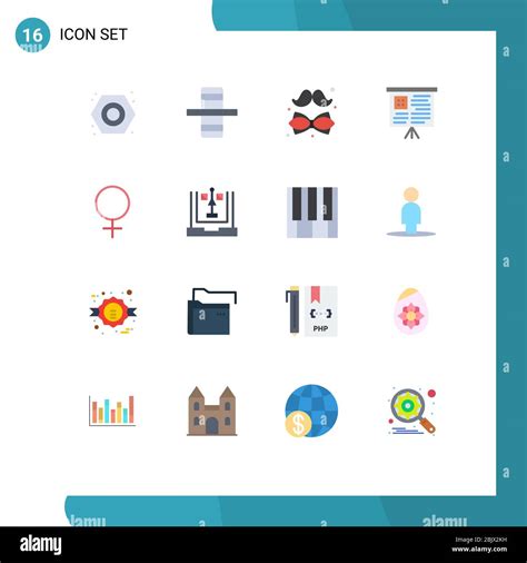 Flat Color Pack Of 16 Universal Symbols Of Coding Gender Dress
