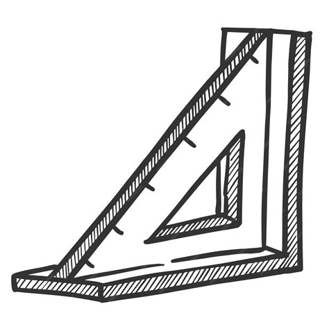 Premium Vector Triangular Ruler Icon Hand Drawn Doodle Illustration