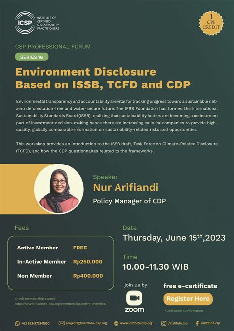 Environment Disclosure Based On Issb Tcfd And Cdp Icsp Icsp