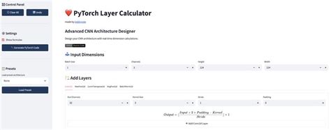 정말 예전에 Vibe Code 없이 만들었던 Pytorch Cnn Layer Calculator 를 바이브 코딩으로 더 깔끔하게 정말 예전에 Vibe Code 없이 만들었던 Pytorch Cnn Layer Calculator 를 바이브 코딩으로 더 깔끔하게