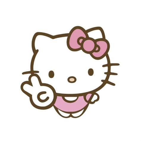 A Hello Kitty Face With A Pink Bow On Its Head