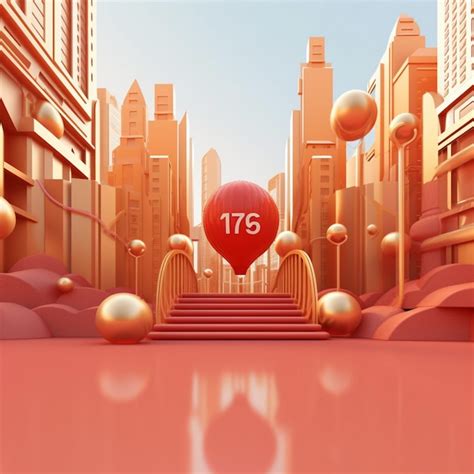 Premium Ai Image A Red Balloon With The Number 17 On It