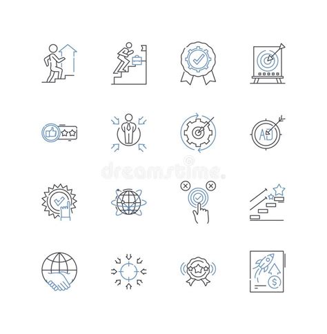 Sales Targets Line Icons Collection Goals Objectives Quota