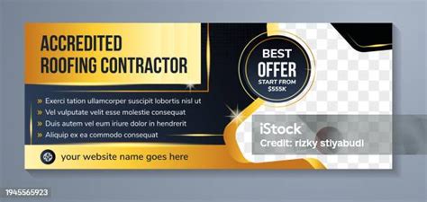 수평 레이아웃의 공인 지붕 계약자 배너 디자인 템플릿 모음 건설 산업에 대한 스톡 벡터 아트 및 기타 이미지 건설 산업 건설업자 건축 Istock